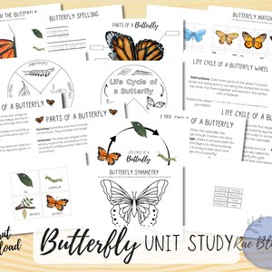 Butterfly Unit Study INSTANT DOWNLOAD, Life Cycle of a Butterfly, Kids ...