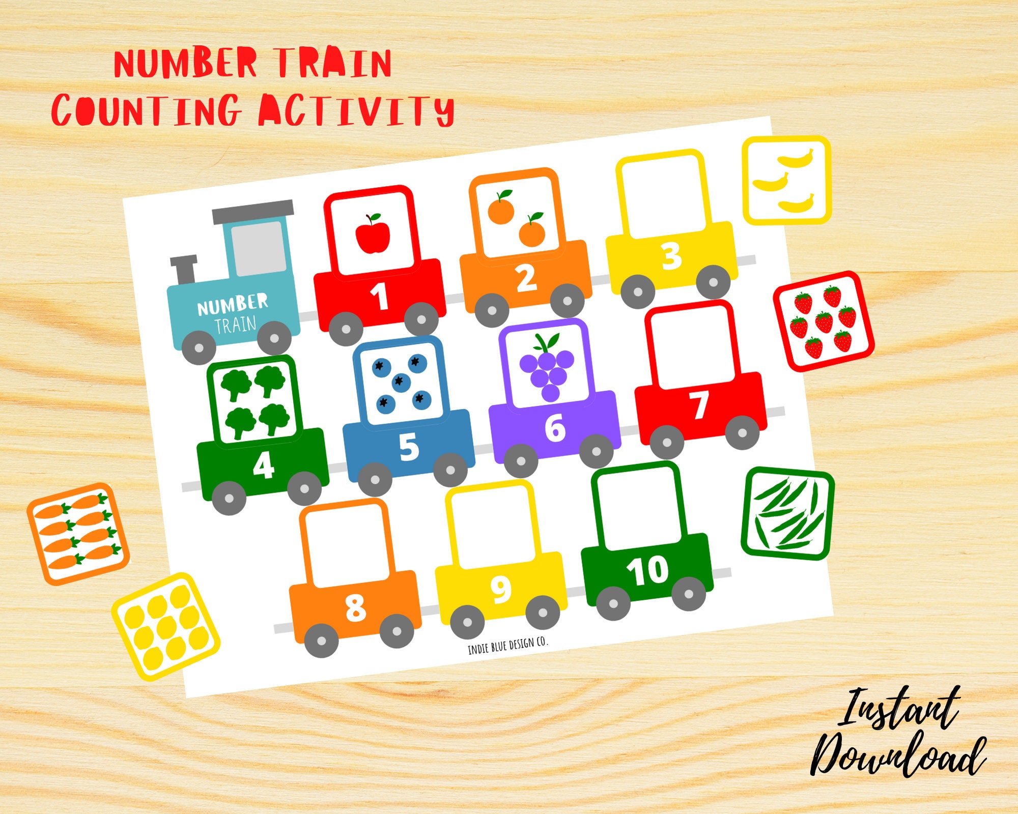 Number Train Counting Activity, Instant Download, Toddler Learning ...