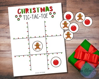 Christmas Tic-tac-toe Game, Printable Game, Christmas Games, Kids Game ...