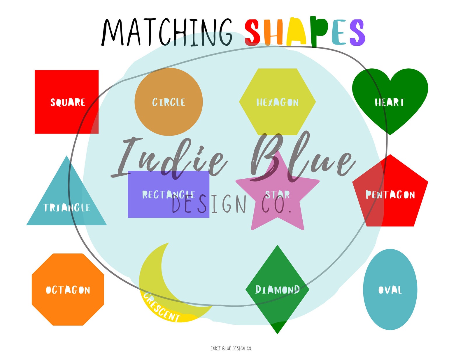 Matching Shapes Practice Worksheet Learning Shapes Preschool | Etsy