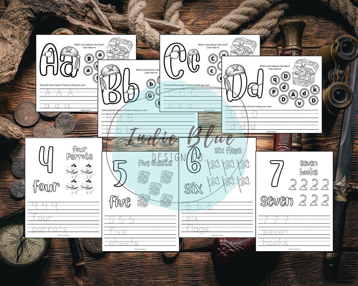 Pirate Learning Activity Bundle Busy Book Learning Activity | Etsy