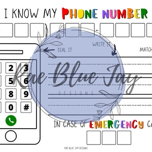 I Know My Phone Number Worksheet, Phone Number Practice, Learning ...