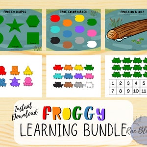 Froggy Learning Bundle INSTANT DOWNLOAD, Preschool Busy Book, Toddler ...