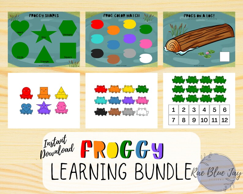 Froggy Learning Bundle INSTANT DOWNLOAD, Preschool Busy Book, Toddler ...