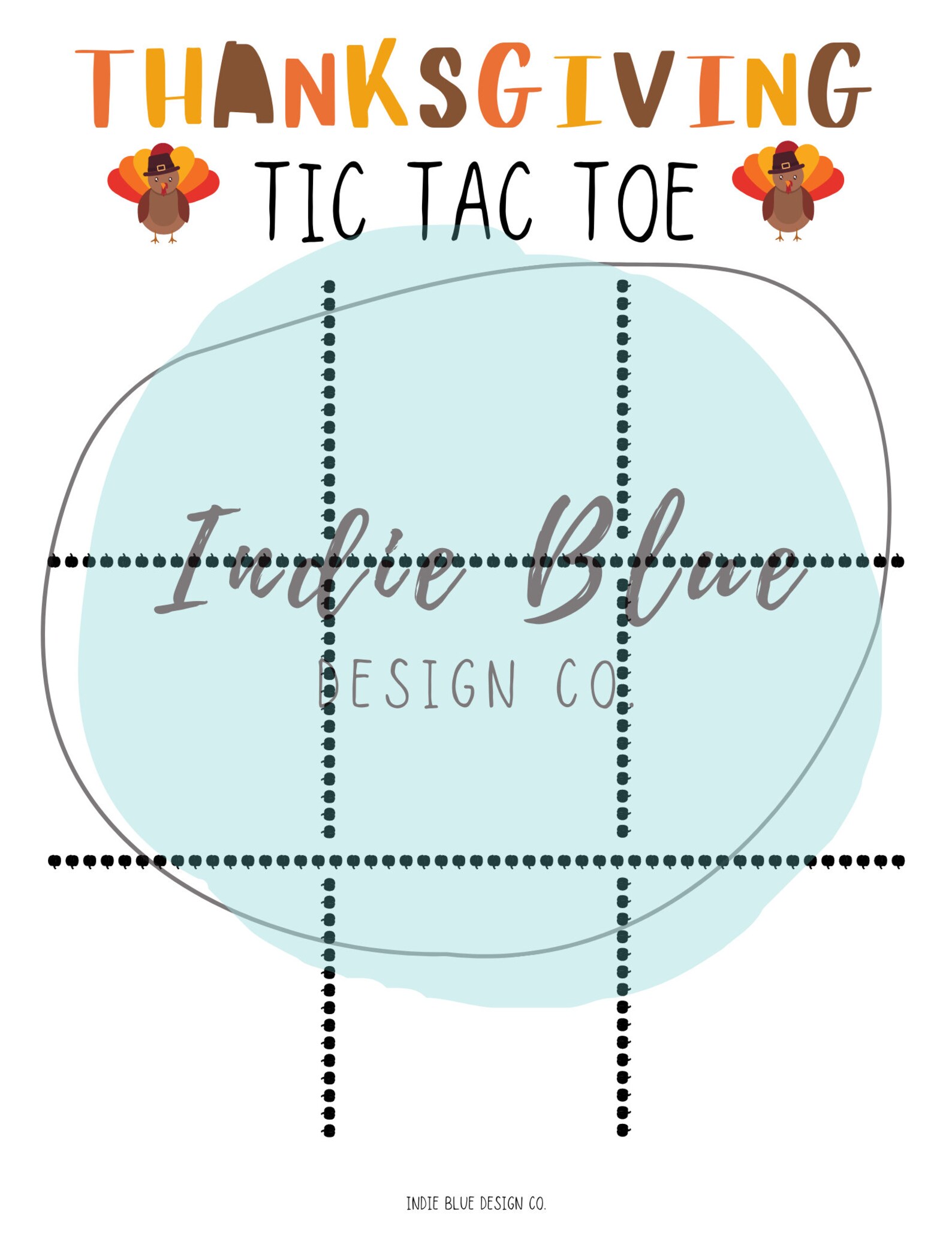 Thanksgiving Tic Tac Toe Printable, Instant Download, Kids Tic Tac Toe ...