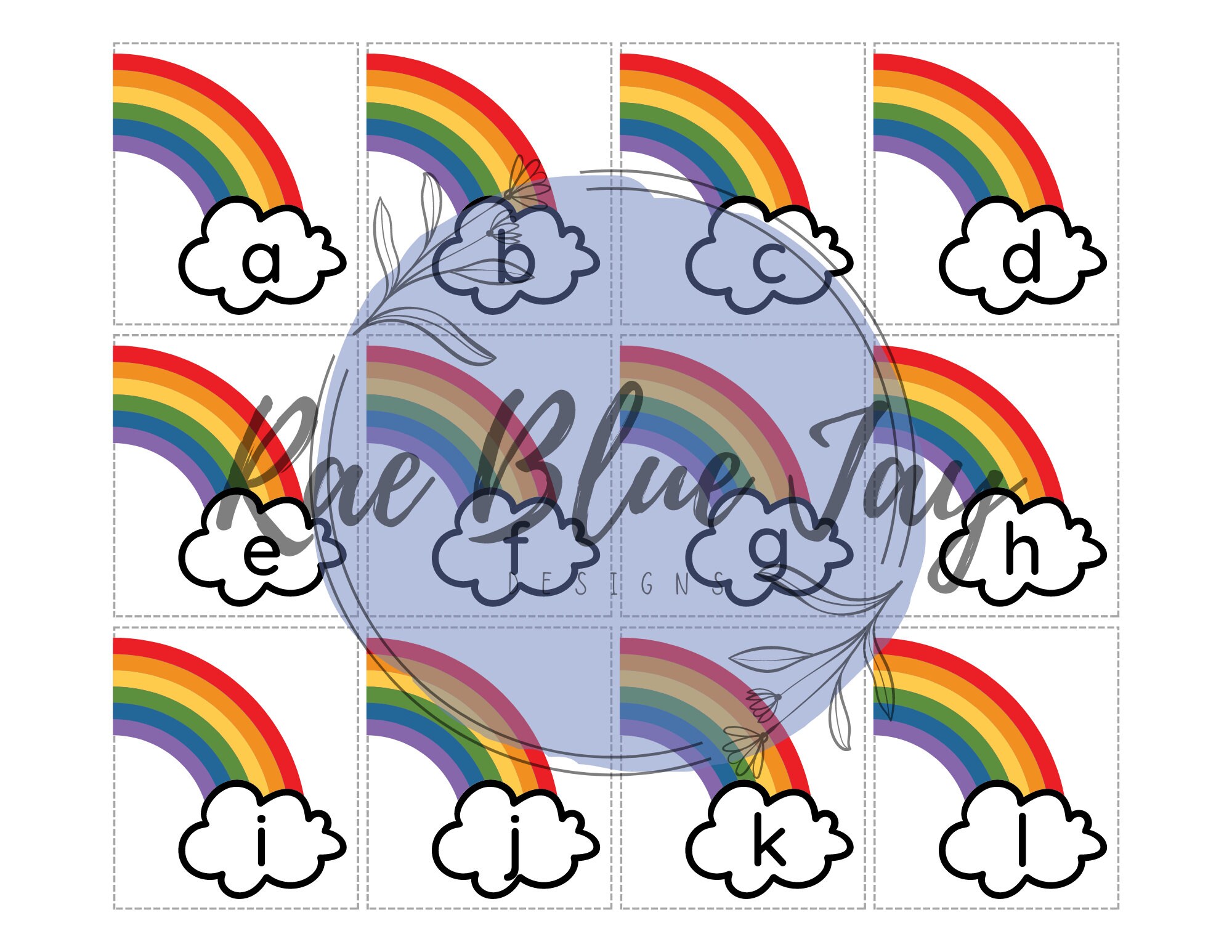 Rainbow Alphabet Match INSTANT DOWNLOAD, ABC Learning Printable ...