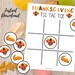 Thanksgiving Tic Tac Toe Printable, Instant Download, Kids Tic Tac Toe ...