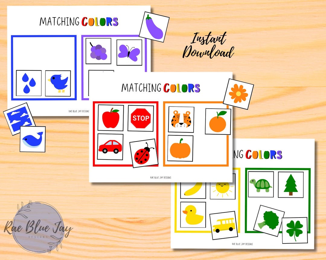 Matching Colors Practice Worksheet, Learning Colors, Preschool Learning ...