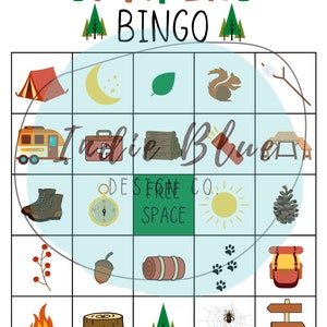Camping Bingo Printable Game With 12 Different Boards, Printable Kids ...