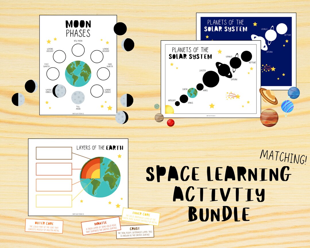 Space Learning Activity Bundle Printable, Kids Space Printable ...