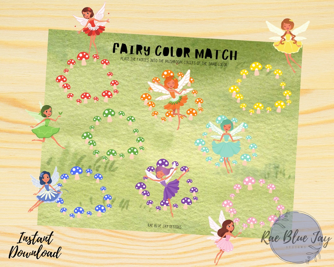 Fairy Color Match Activity, Instant Download, Kids Color Practice ...