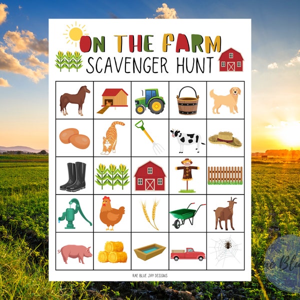 Farm Animal Scavenger Hunt - Etsy