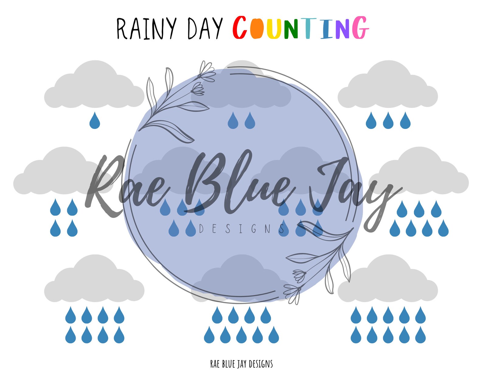 Rainy Day Counting Activity, Learning Numbers, Preschool Learning ...