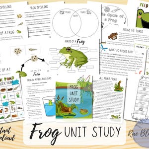 Frog Unit Study INSTANT DOWNLOAD, Life Cycle of a Frog, Kids Science ...