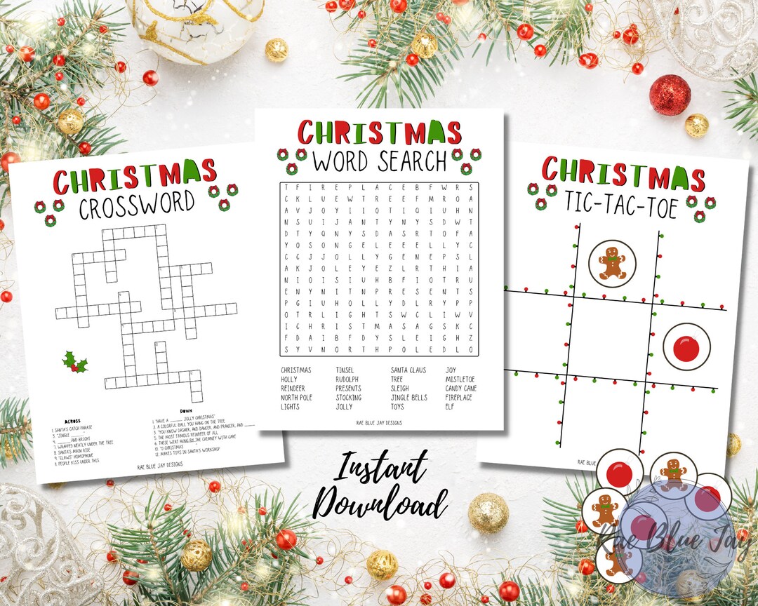 Christmas Activity Bundle, Instant Download, Word Search, Crossword ...
