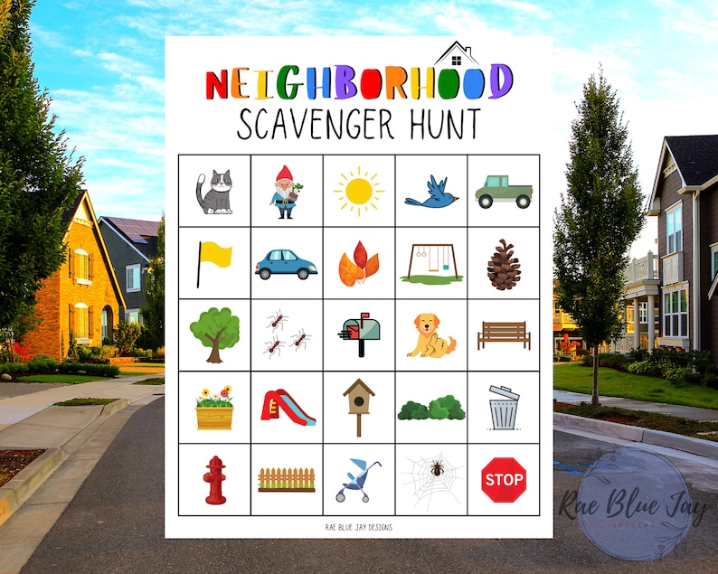 Neighborhood Scavenger Hunt INSTANT DOWNLOAD, Printable Homeschool ...