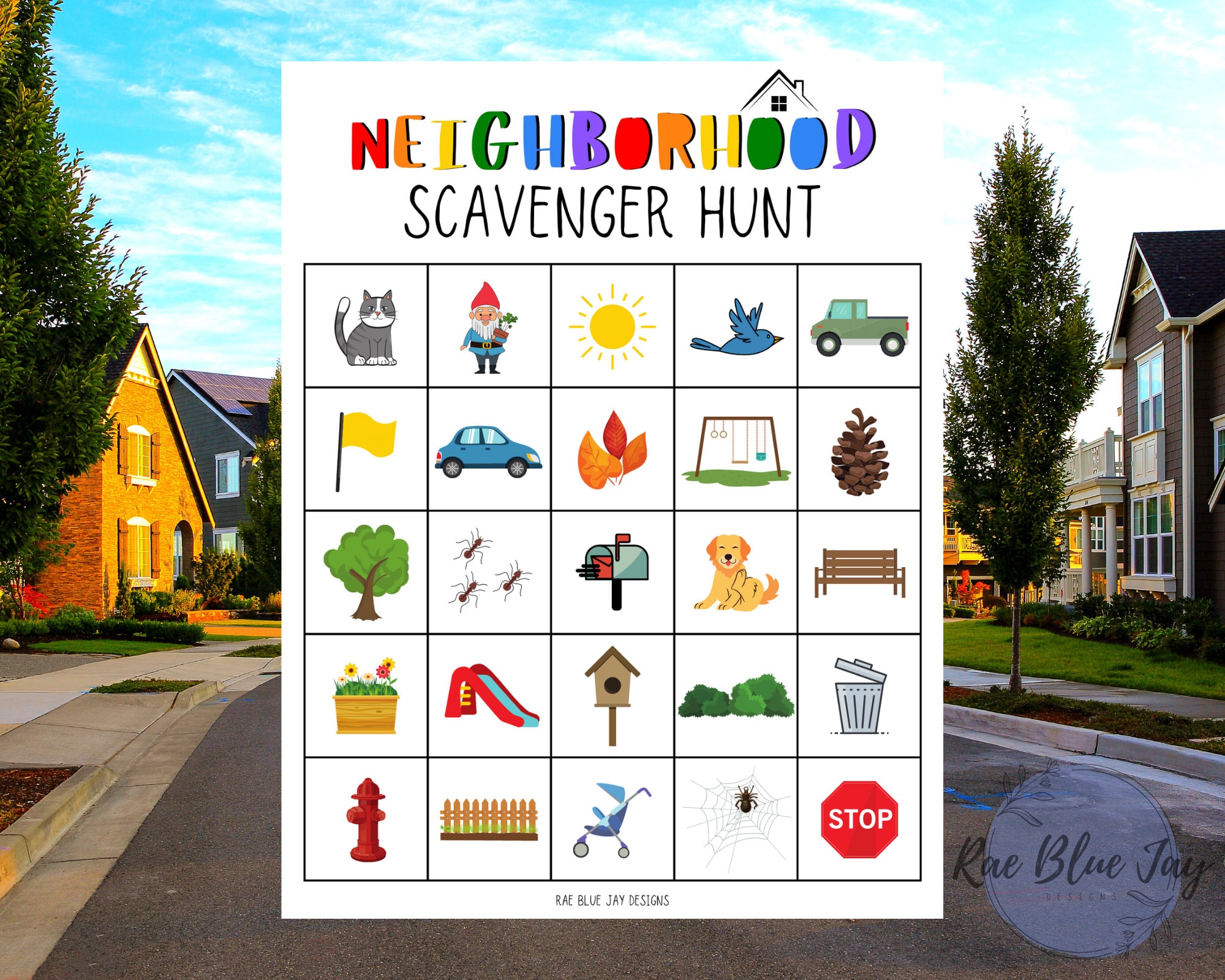 Neighborhood Scavenger Hunt INSTANT DOWNLOAD, Printable Homeschool ...