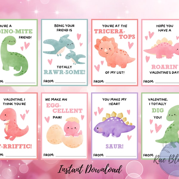 Dinosaur Valentine - Etsy
