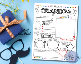 All About My Dad INSTANT DOWNLOAD, Father's Day Printable, Interview ...