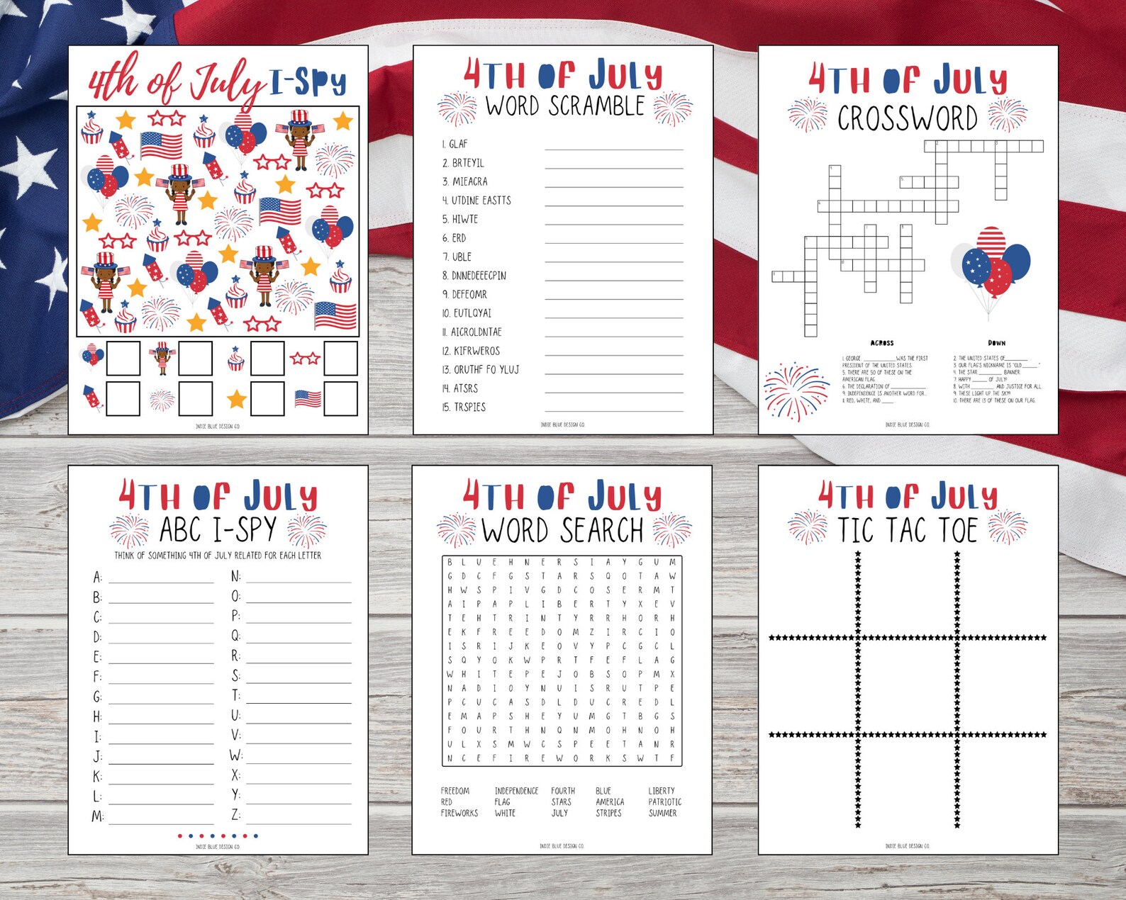 4th of July Activity Bundle 6 Game Bundle I-Spy Word | Etsy