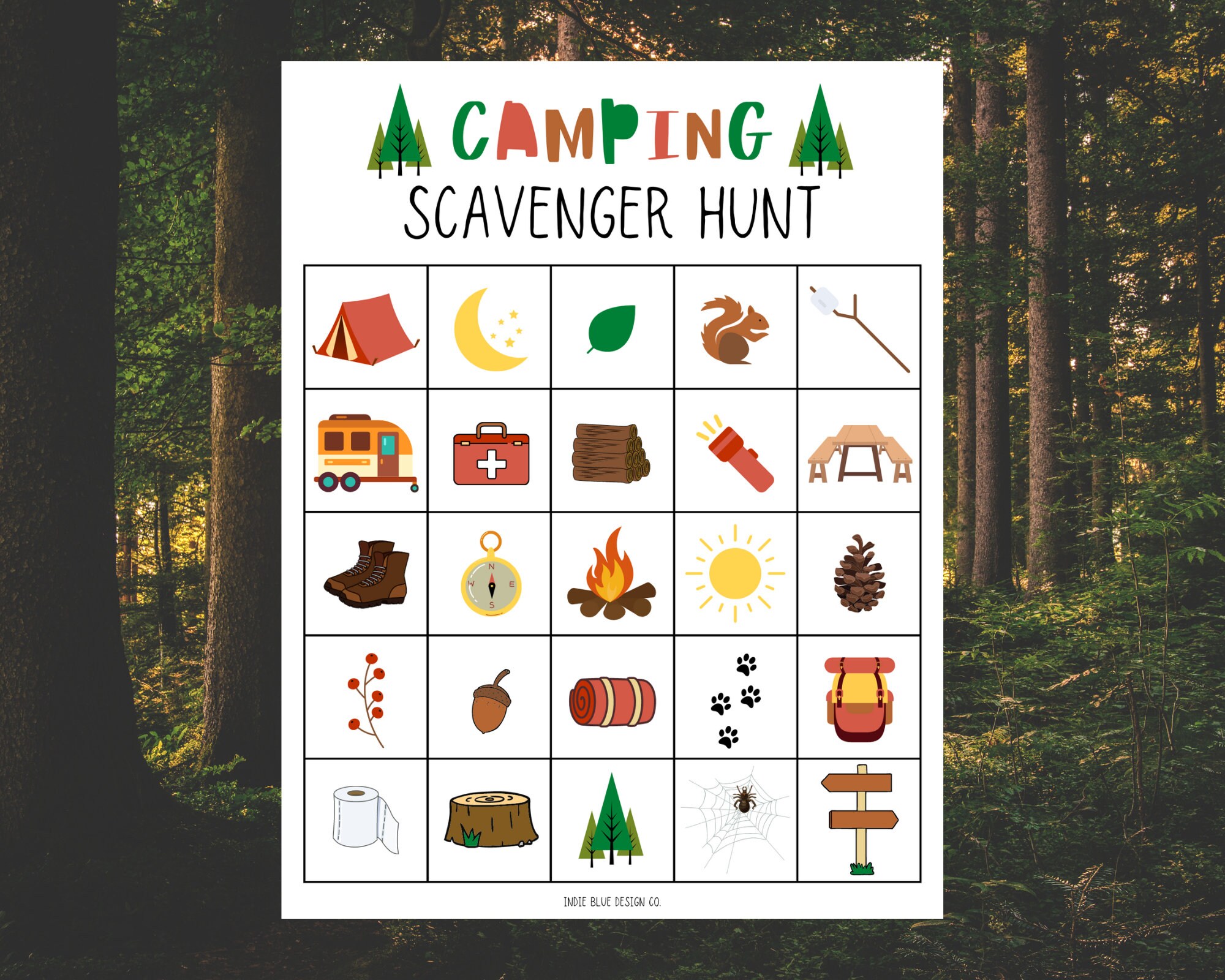 Camping Scavenger Hunt Printable, Printable Scavenger Hunt, Kids ...