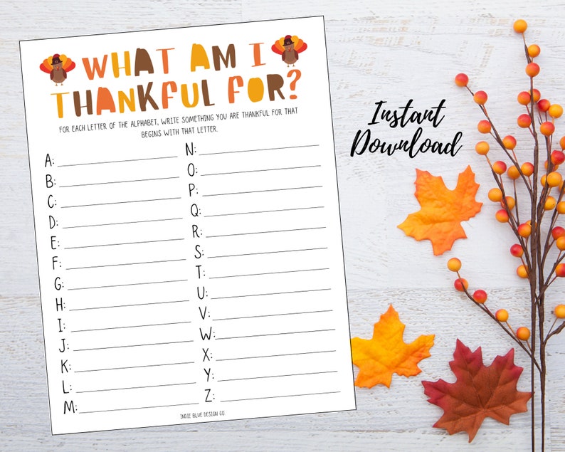 What Am I Thankful For? Thanksgiving Worksheet, Thanksgiving Activity ...