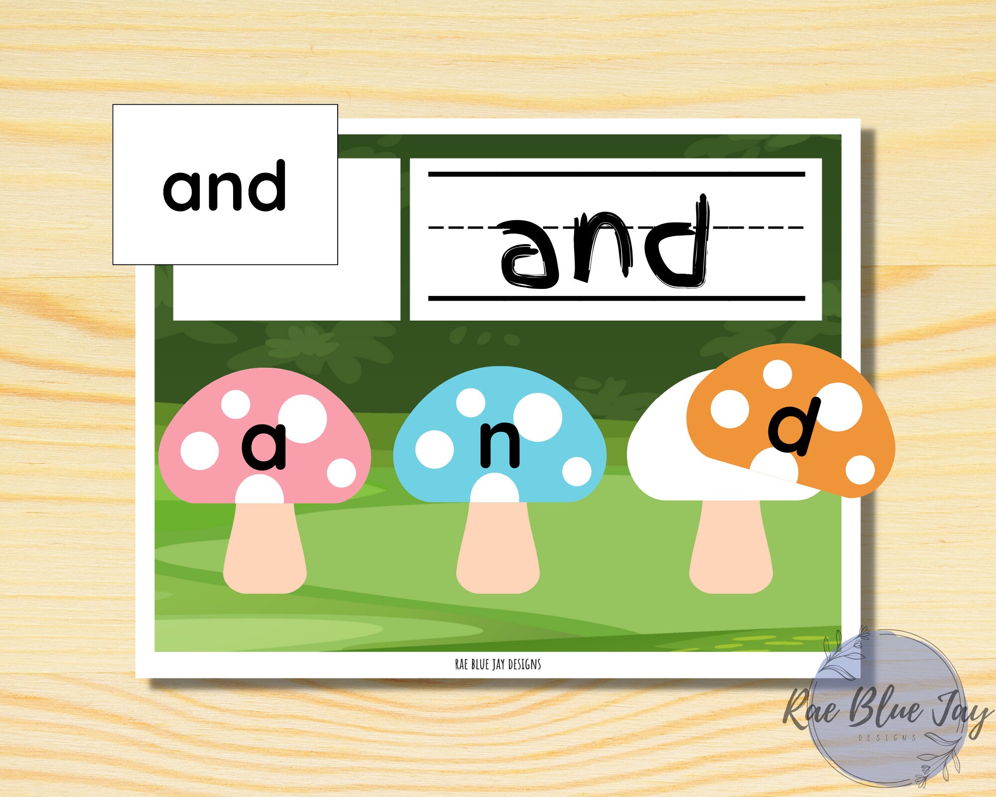 Sight Word Mushroom Spelling INSTANT DOWNLOAD, Kindergarten Sight Word ...