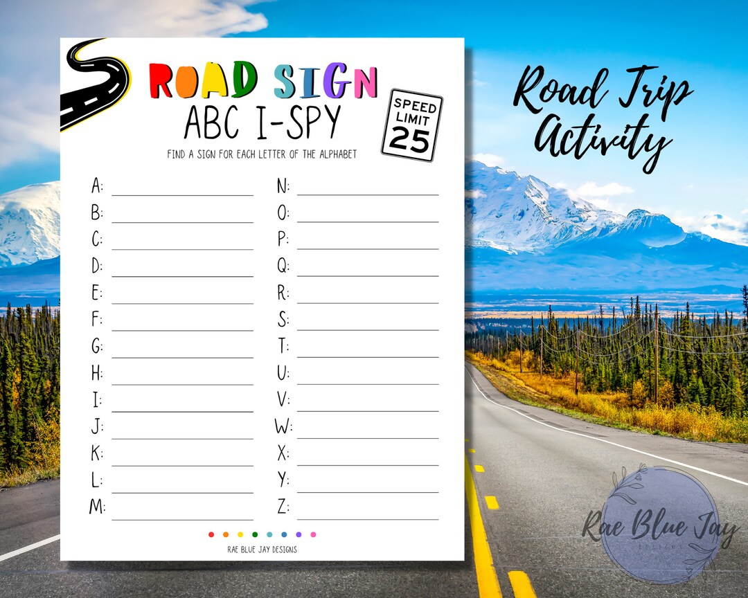 Road Sign ABC I Spy Printable, Road Sign Alphabet Game Printable, Kids ...