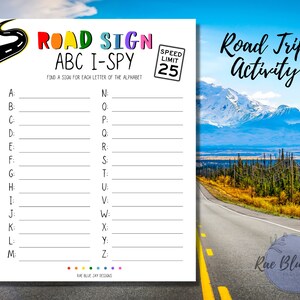 Road Sign ABC I Spy Printable, Road Sign Alphabet Game Printable, Kids ...