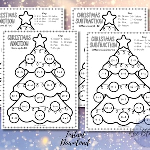 Christmas Addition and Subtraction INSTANT DOWNLOAD, Math Learning ...