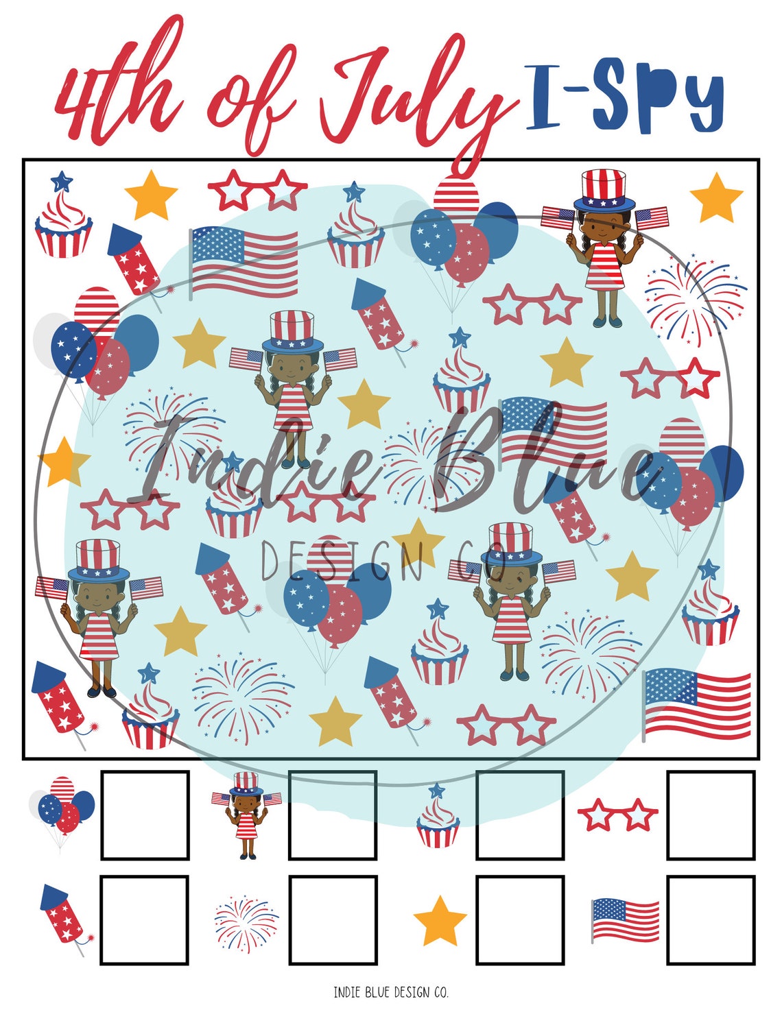4th of July I-Spy Activity 4th of July Activity Counting | Etsy