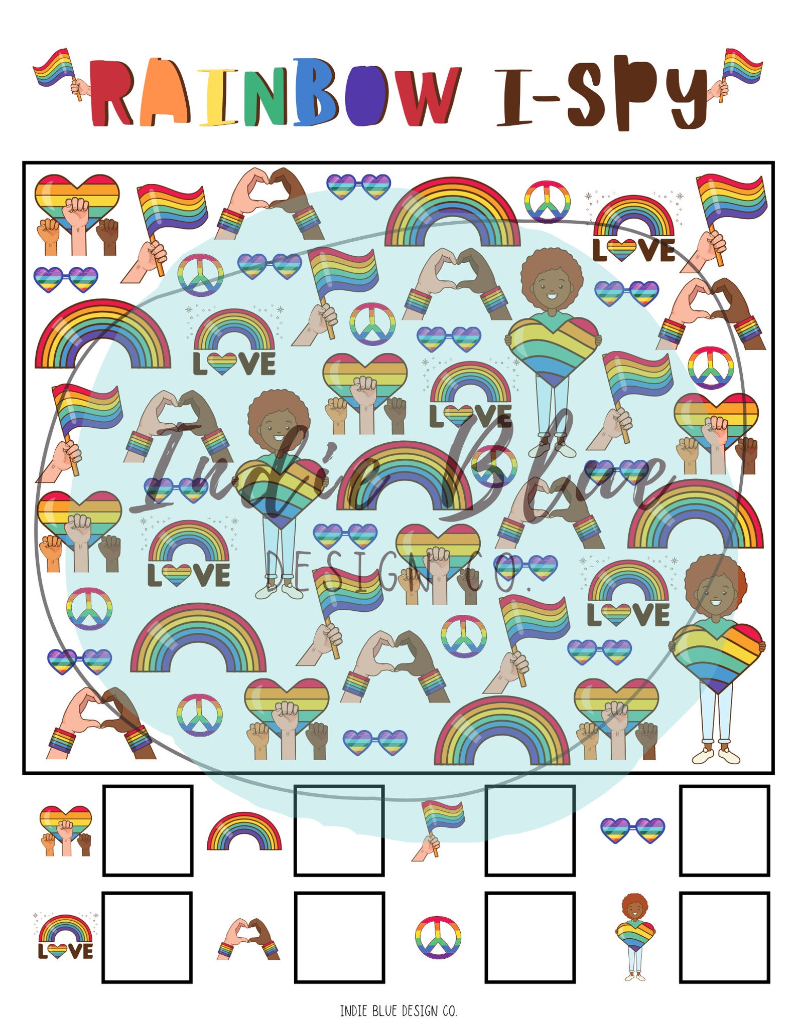Rainbow I-spy Printable, Kids I-spy, Rainbow Game, Kids Pride, Rainbow ...