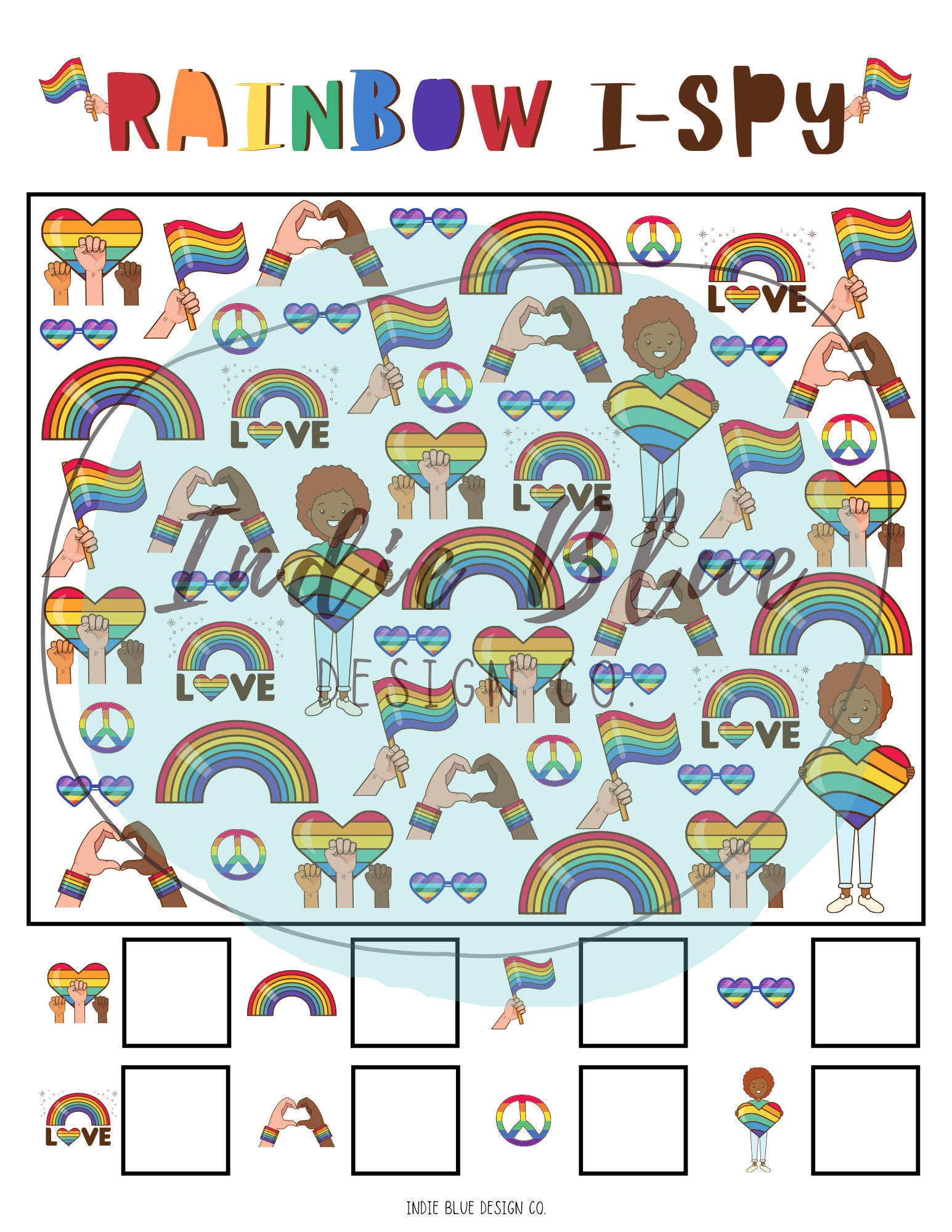 Rainbow I-spy Printable, Kids I-spy, Rainbow Game, Kids Pride, Rainbow ...