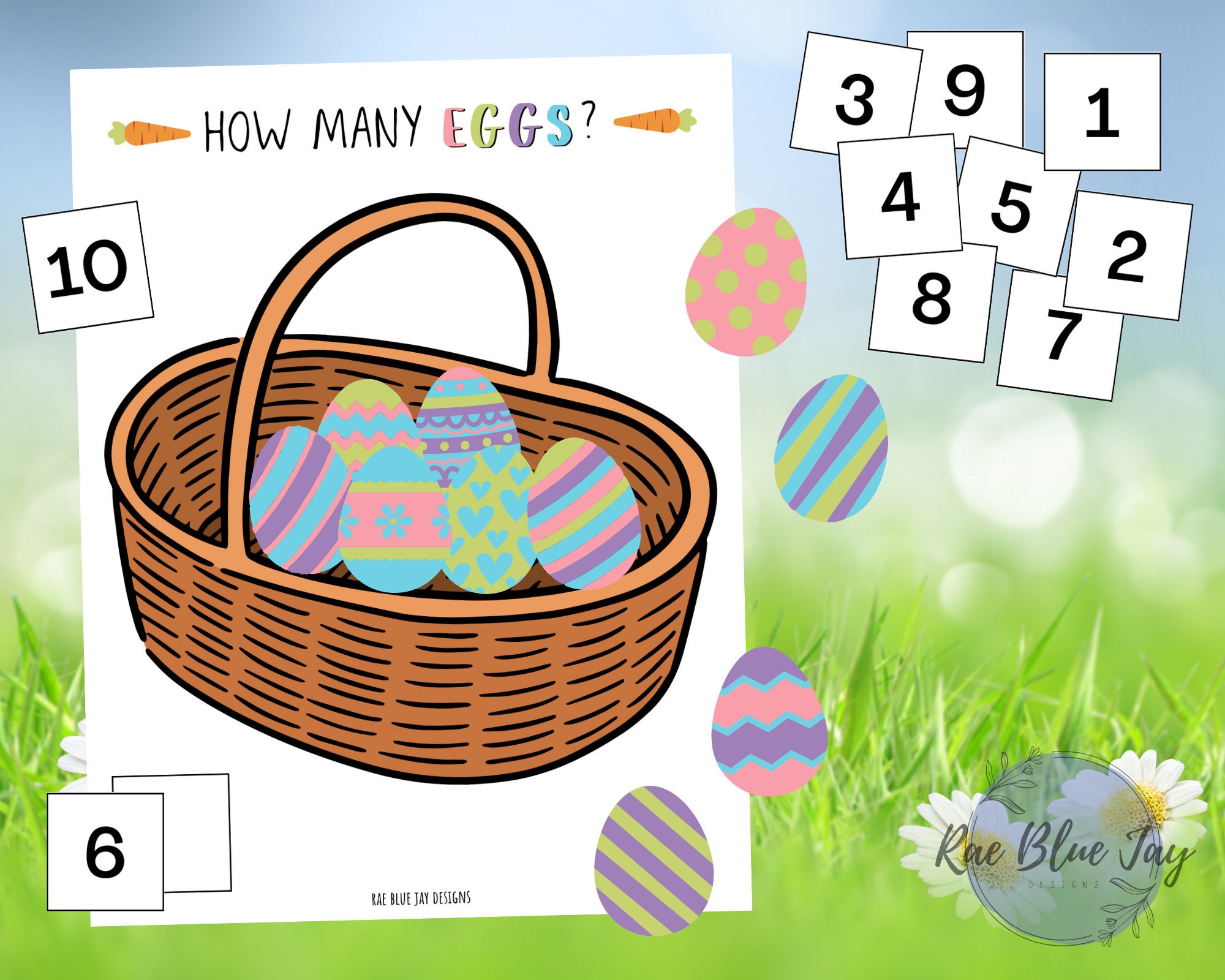 How Many Eggs INSTANT DOWNLOAD, Easter Egg Activity, Simple Counting ...