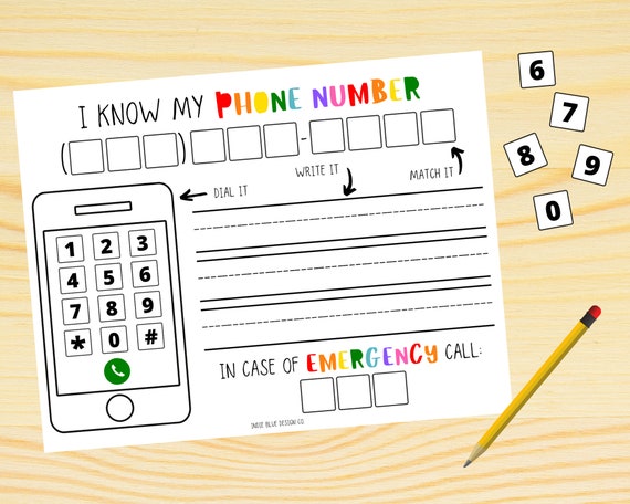 I Know My Phone Number Worksheet Phone Number Practice - Etsy