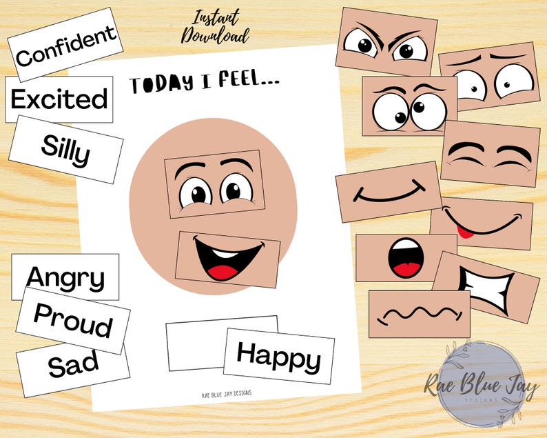 Today I Feel... INSTANT DOWNLOAD, Feelings Activity, Kids Emotions ...