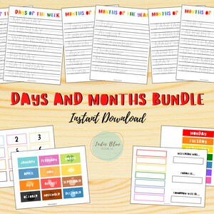Days and Months Learning Bundle, Days of the Week, Months of the Year ...