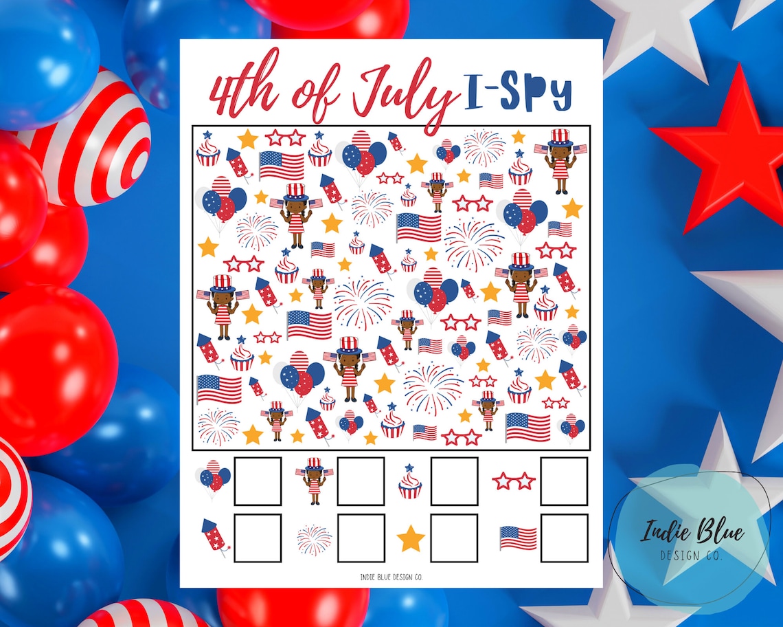 4th of July I-spy Activity, 4th of July Activity, Counting, Learning ...