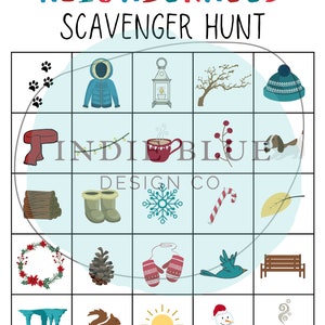 Winter Neighborhood Scavenger Hunt Printable, Printable Scavenger Hunt ...
