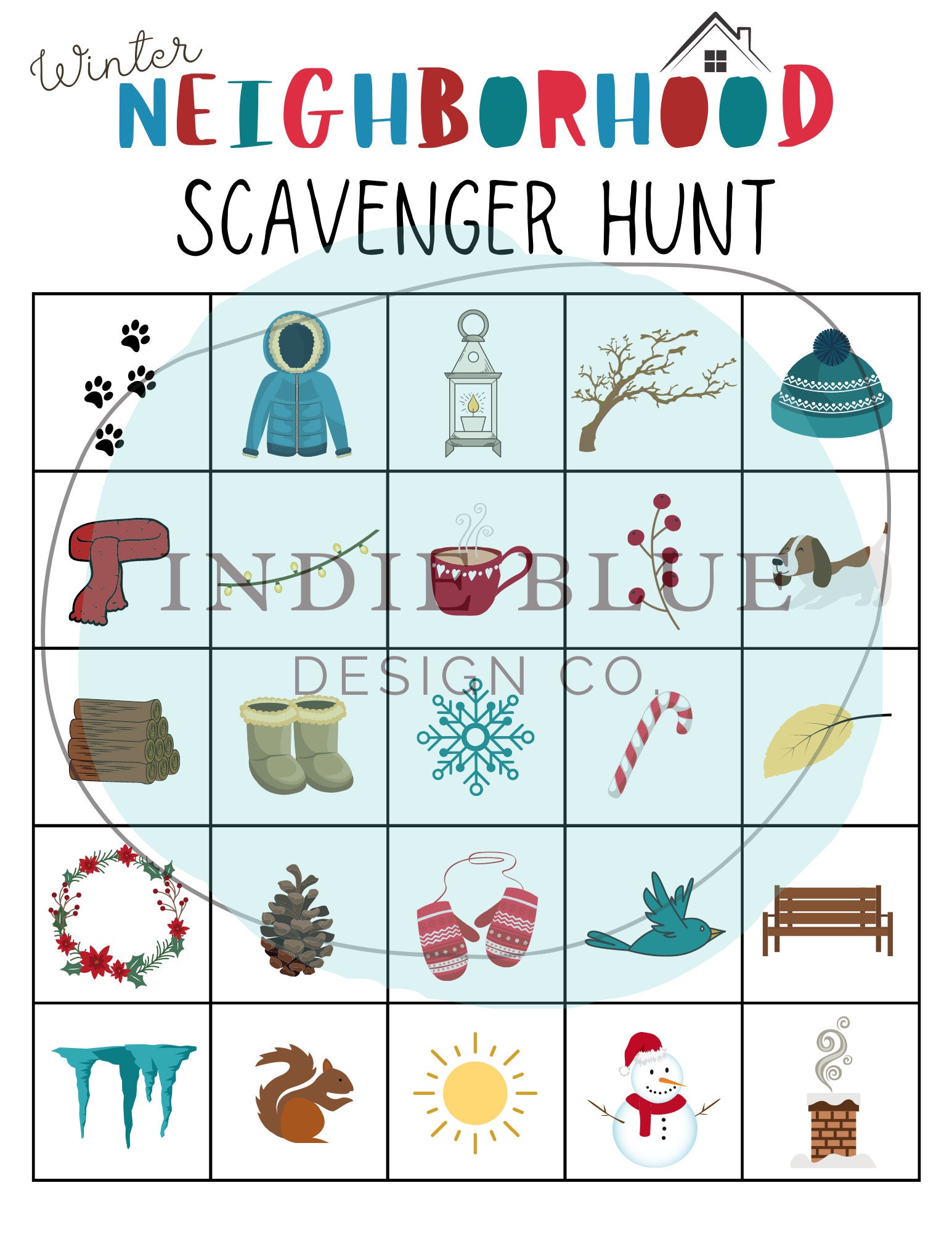 Winter Neighborhood Scavenger Hunt Printable, Printable Scavenger Hunt ...
