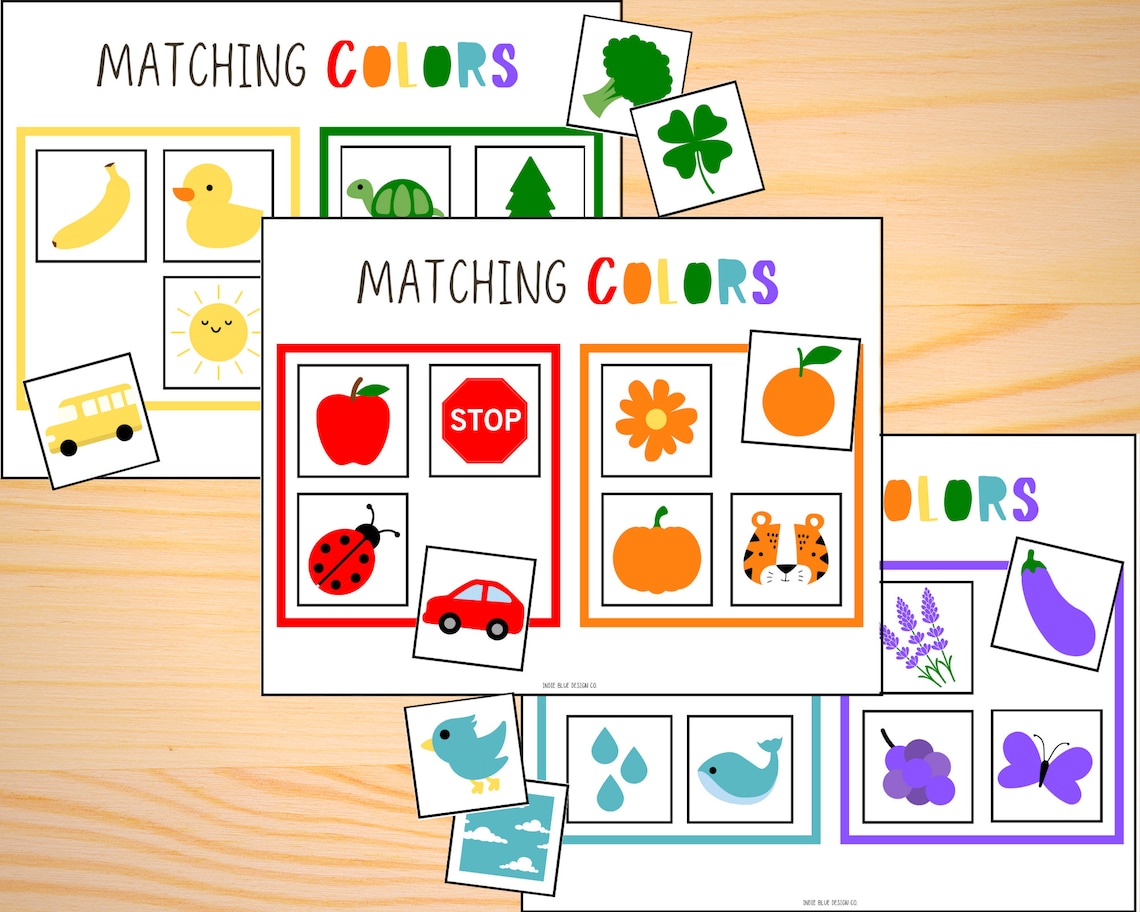 Matching Colors Practice Worksheet, Learning Colors, Preschool Learning ...