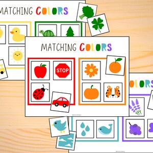 Matching Colors Practice Worksheet, Learning Colors, Preschool Learning ...