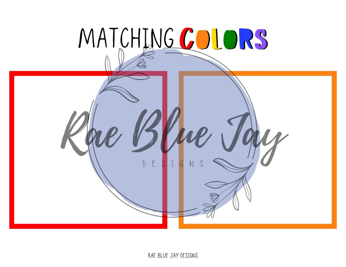 Color Matching Worksheet Bundle, Learning Colors, Preschool Learning ...
