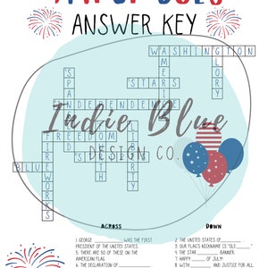 4th of July Activity Bundle, Word Search, Crossword Puzzle, Tic Tac Toe ...