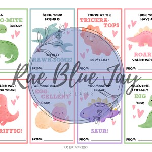 Dinosaur Valentines INSTANT DOWNLOAD Kids Valentines, Printable ...