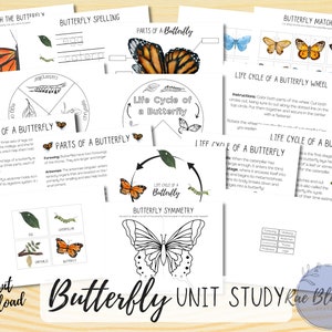 Butterfly Unit Study INSTANT DOWNLOAD, Life Cycle of a Butterfly, Kids ...
