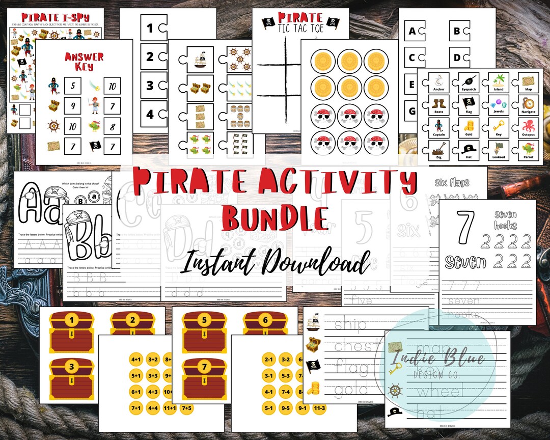 Pirate Learning Activity Bundle, Busy Book, Learning Activity ...