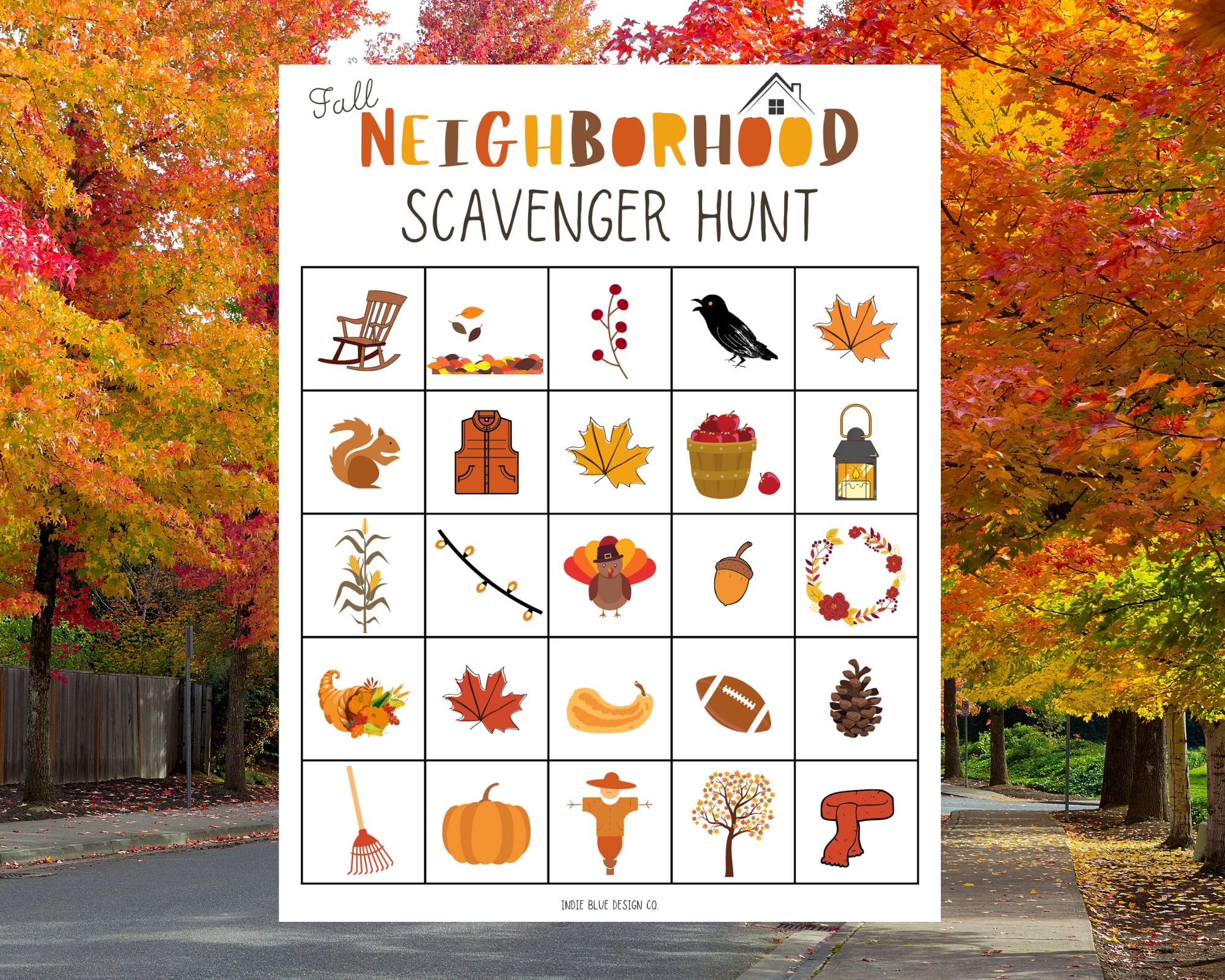 Fall Neighborhood Scavenger Hunt Printable, Printable Scavenger Hunt ...