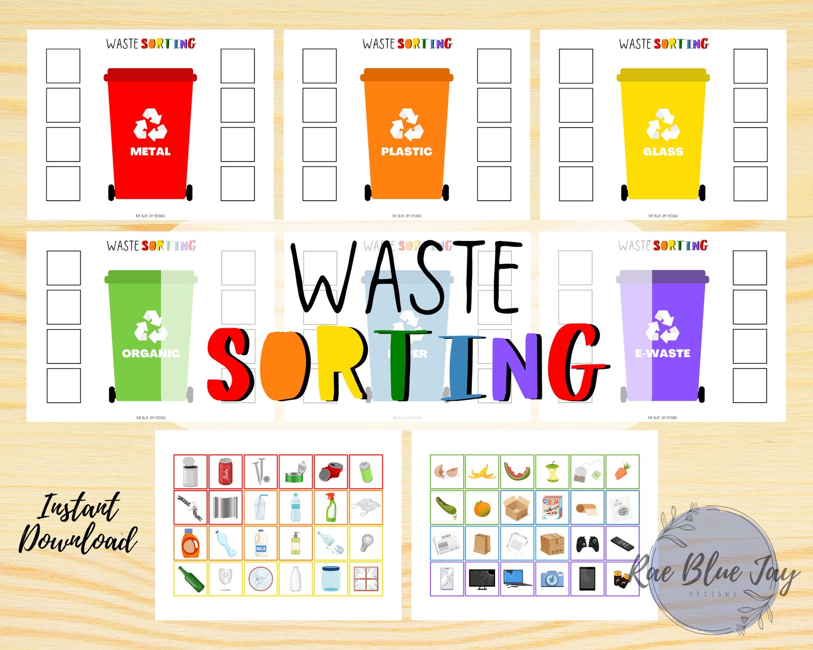Waste Sorting Activity INSTANT DOWNLOAD, Kids Recycling Printable ...