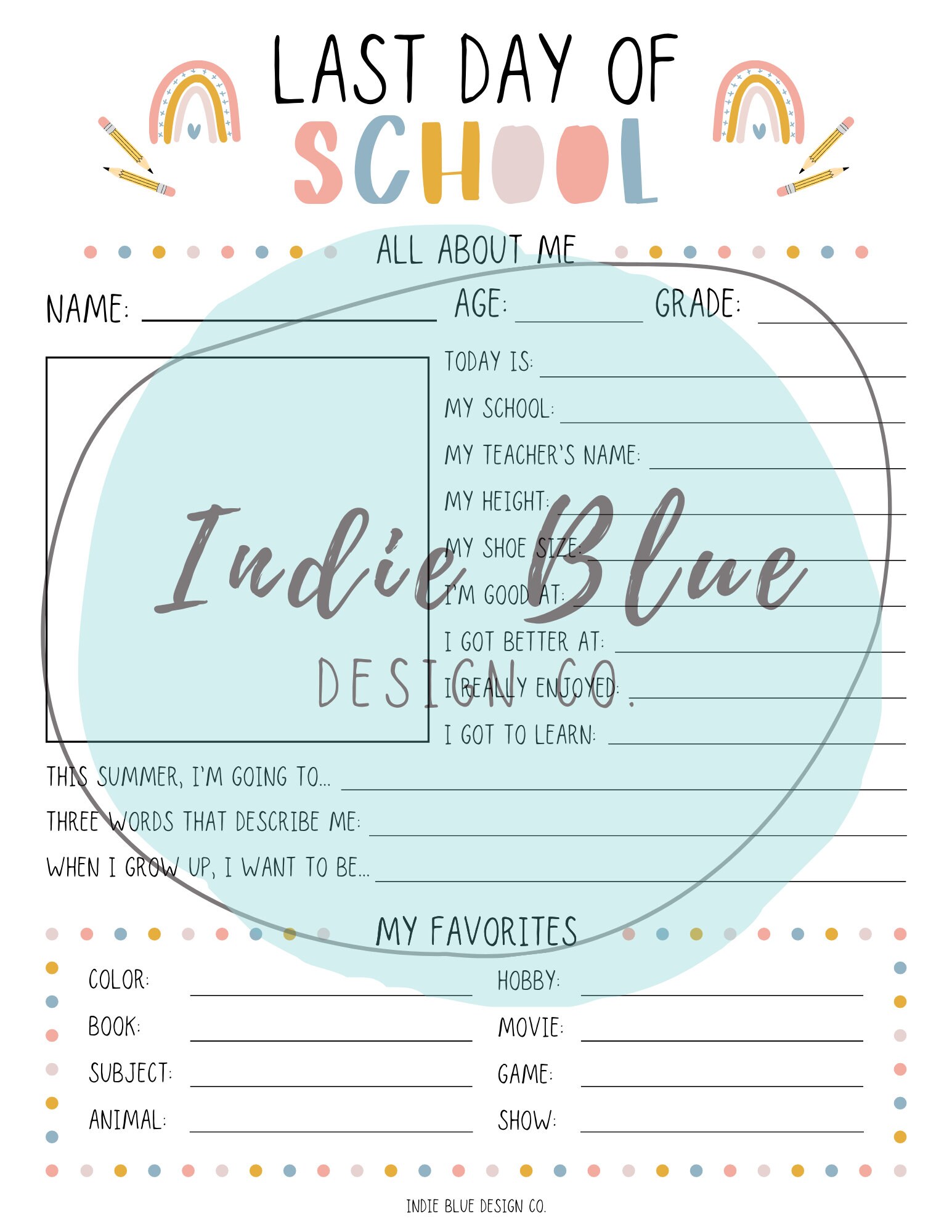 Back to School Printable Back to School Questionnaire School | Etsy